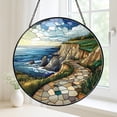 Coastal Stone Column Scene Stained Glass Style Window Suncatcher ...