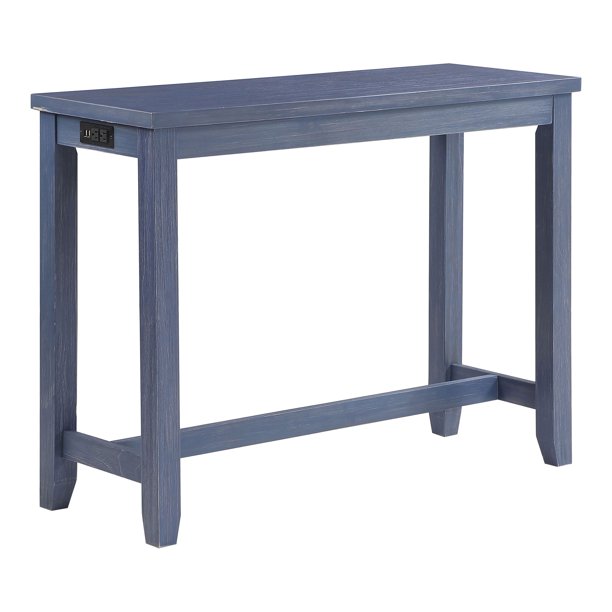 Furniture of America Paro USB Plug Counter Height Table, Antique Blue ...