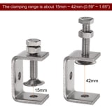 Uxcell 2Pcs Stainless Steel C Clamps 1 7/8" Wide Jaw Opening Metal U ...