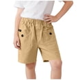 Boys Cargo Shorts Mid-Length Summer, Kids Casual Elastic Waist Workwear ...