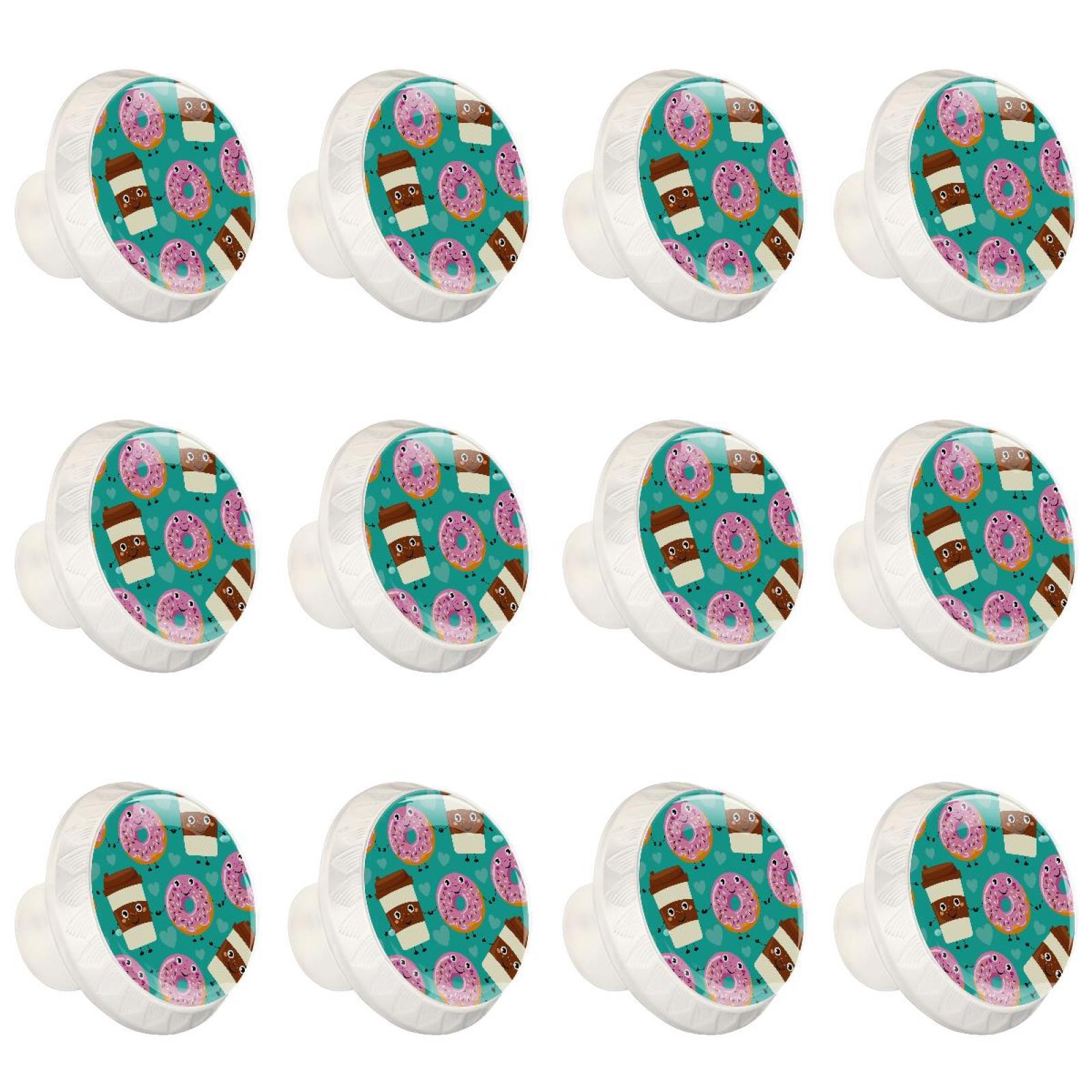 12 Pcs Donut Drinks Coffee Knobs for Kitchen Cabinet Cupboard Dresser ...