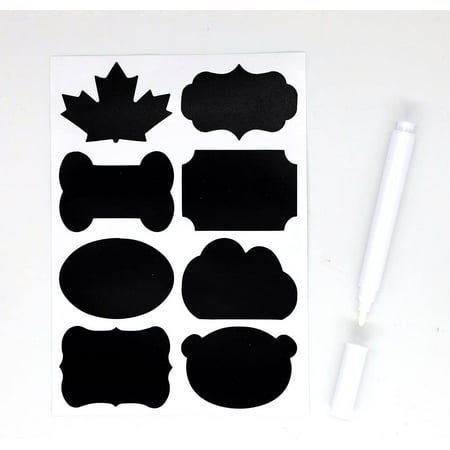 Erasable Chalkboard Labels (120) with Chalk Marker - Reusable Labels ...