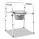 Medline Steel 3-in-1 Elongated Bedside Commode, Foldable Frame ...