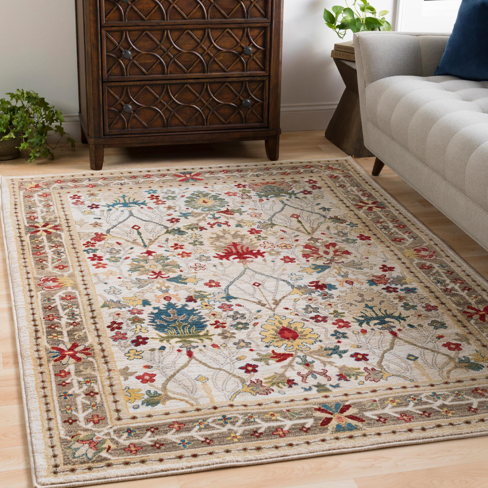 Mark&Day Area Rugs, 9x12 Aaden Traditional Cream Area Rug (9' x 12'4 ...