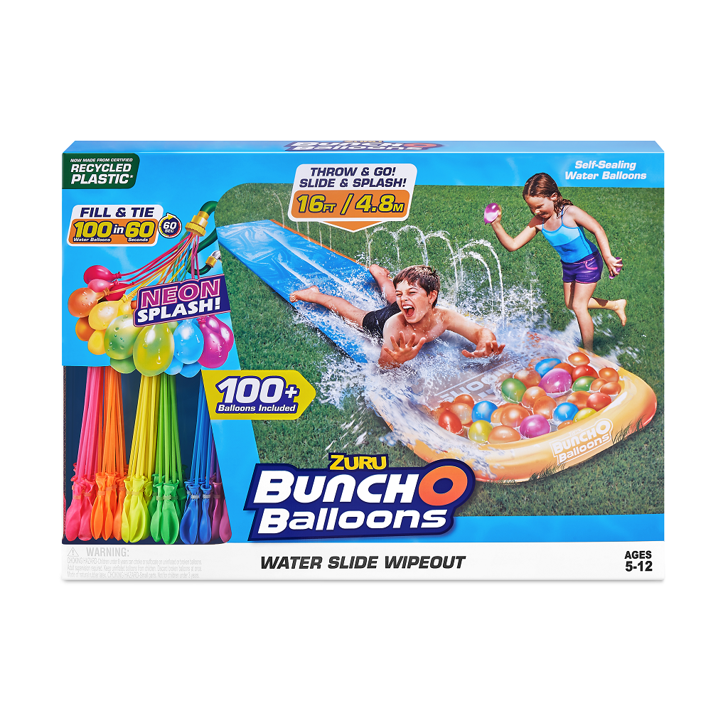 Neon Splash Bunch O Balloons Water Slide Wipeout (1 x Lane) by ZURU ...