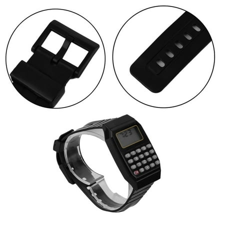 Students Calculator Digital Watch Solid Color Silicone Calculator Wrist ...