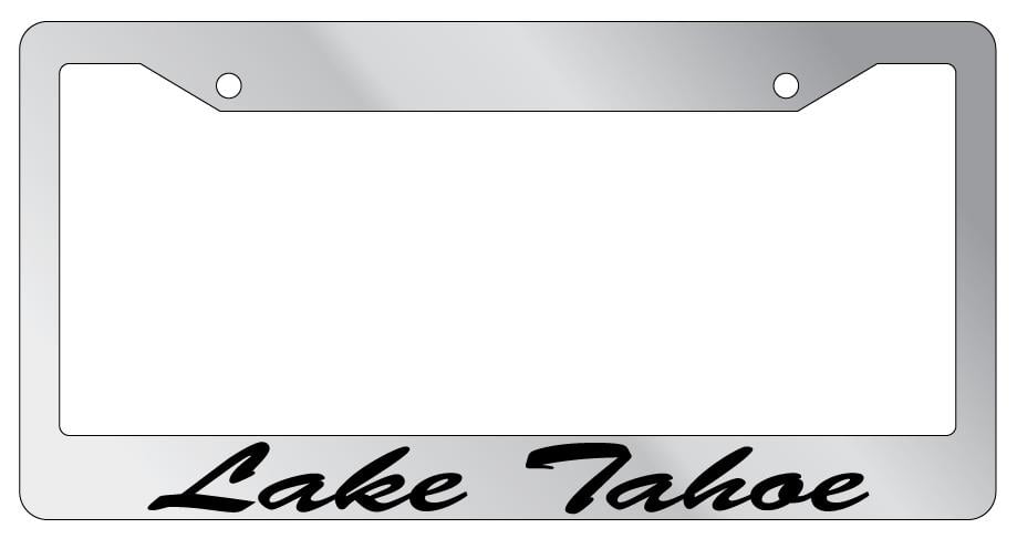 Lake Tahoe Script Chrome Plastic License Plate Frame EBS - Walmart.com