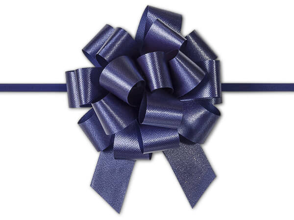 Pack Of 50, 4" Solid Navy Blue 100% Polypropylene Flora Satin Gift Pull ...