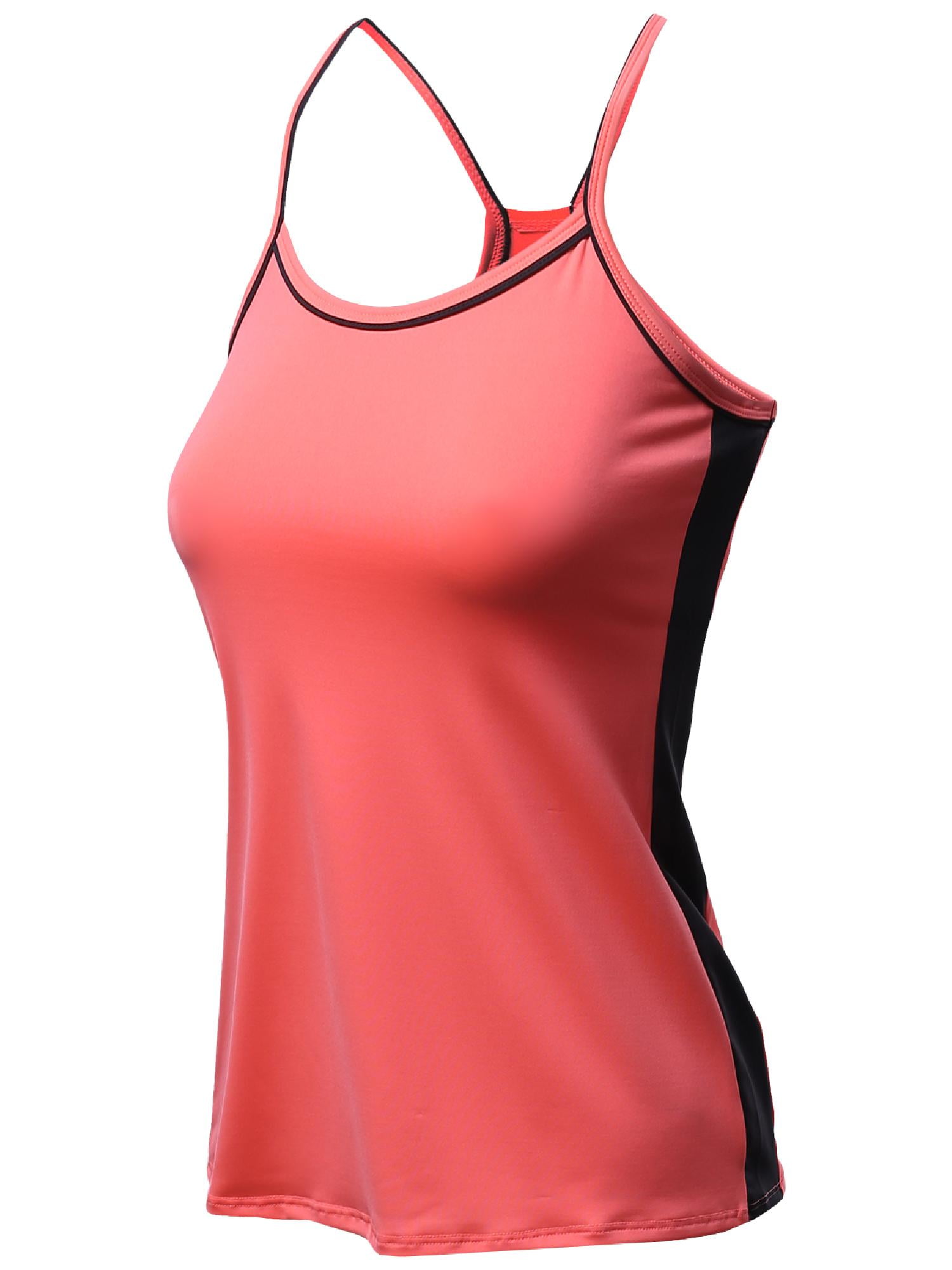 FashionOutfit Women's Neon Color Contrast Cami Sleeveless Tank Tops ...