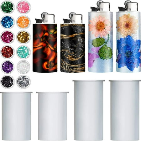 4 Pieces Universal Lighter Cover Silicone Resin Mold and 12 Color ...