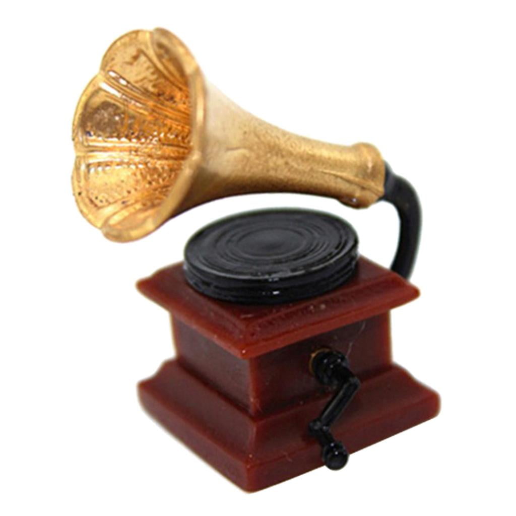 Dollhouse Furniture and Accessories Mini Phonograph for 1:12 Miniature ...