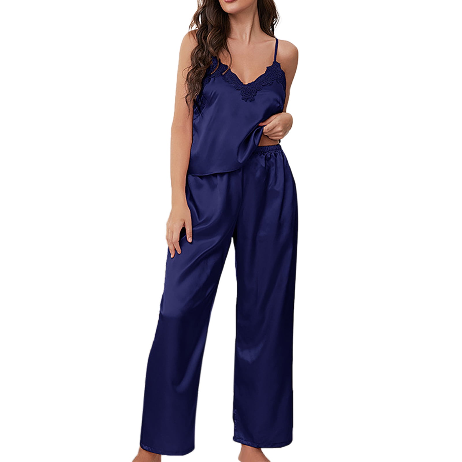 Click here for Ujnder 2025 Silk Satin Pajamas For Women Sleeveles... prices
