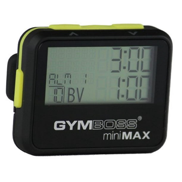Gymboss miniMAX Interval Timer and Stopwatch - Black / Yellow SOFTCOAT ...
