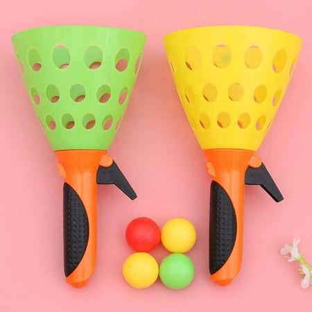 2 Pairs of Launch and Catch The Ball Game Outdoor Handle Toys Pop- Pass ...