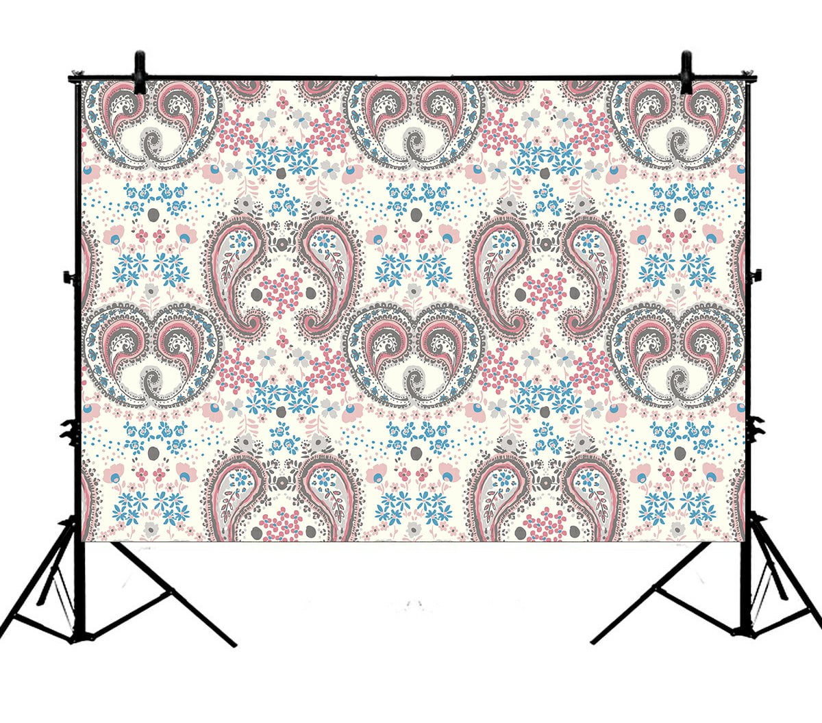 PHFZK 7x5ft Flower Floral Backdrops, Paisley Pattern Pink Photography ...