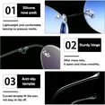 KOOSUFA Titanium Rimless Round Reading Glasses +1.0 Blue Light Blocking ...