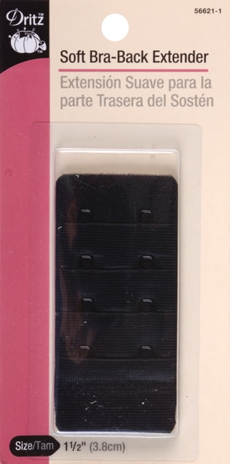 Dritz Soft Bra-Back Extender 1-1/2"-Black 2 Hooks - Walmart.com