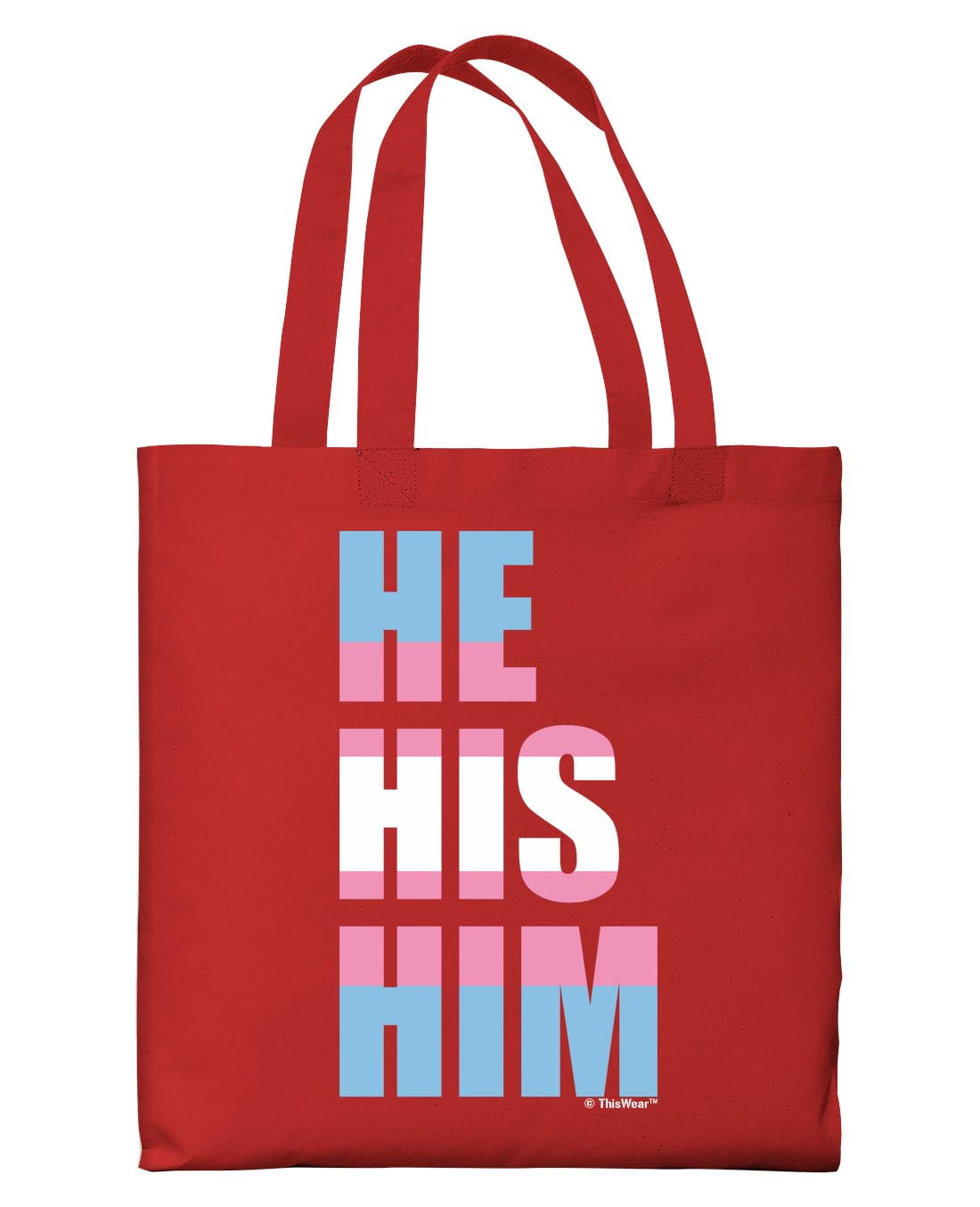 ThisWear Trans Support Gifts He His Him Pronouns Lightweight Red Canvas ...