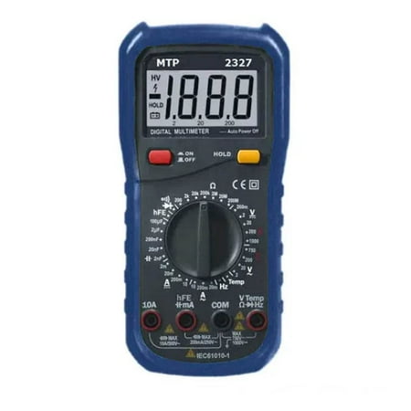 MTP 2327 - MULTIMETER DIGITAL 10A W/BASIC TEMP RES AMP DIODE VOLT HERTZ ...