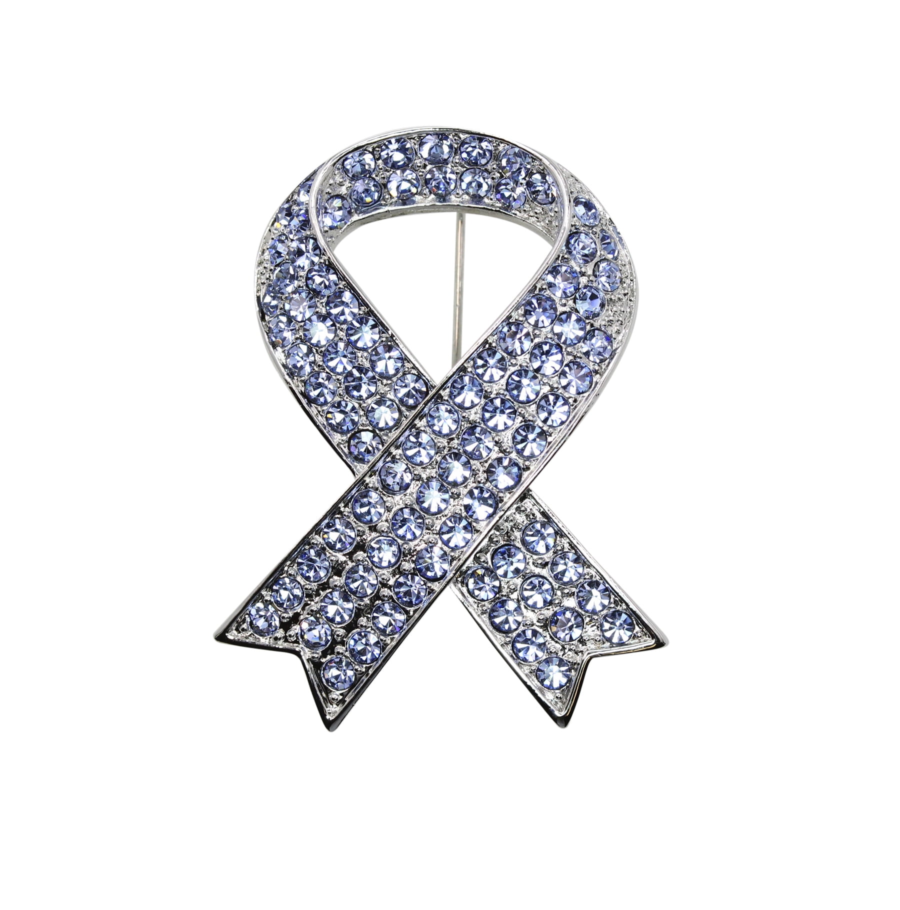 Faship Light Blue Crystal Prostate Cancer Awareness Ribbon Pin Brooch ...