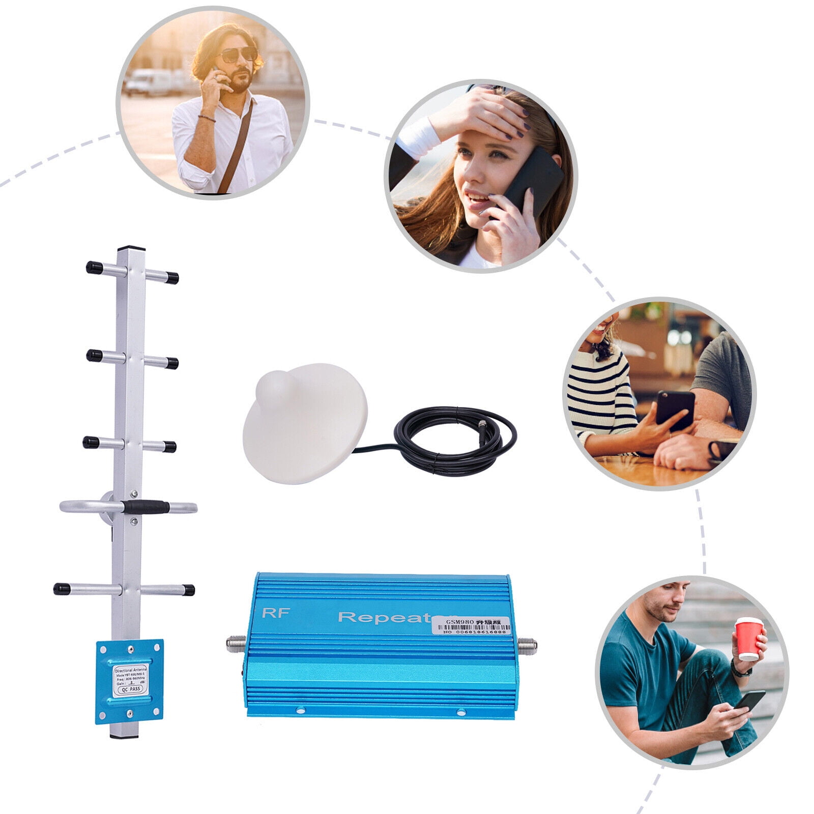 Phone Signal Booster Antenna Cellular Repeater Signal Amplifier Booster ...