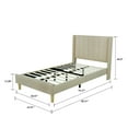 Tslinn Twin Size Low Profile Upholstered Platform Bed, Beige Linen ...