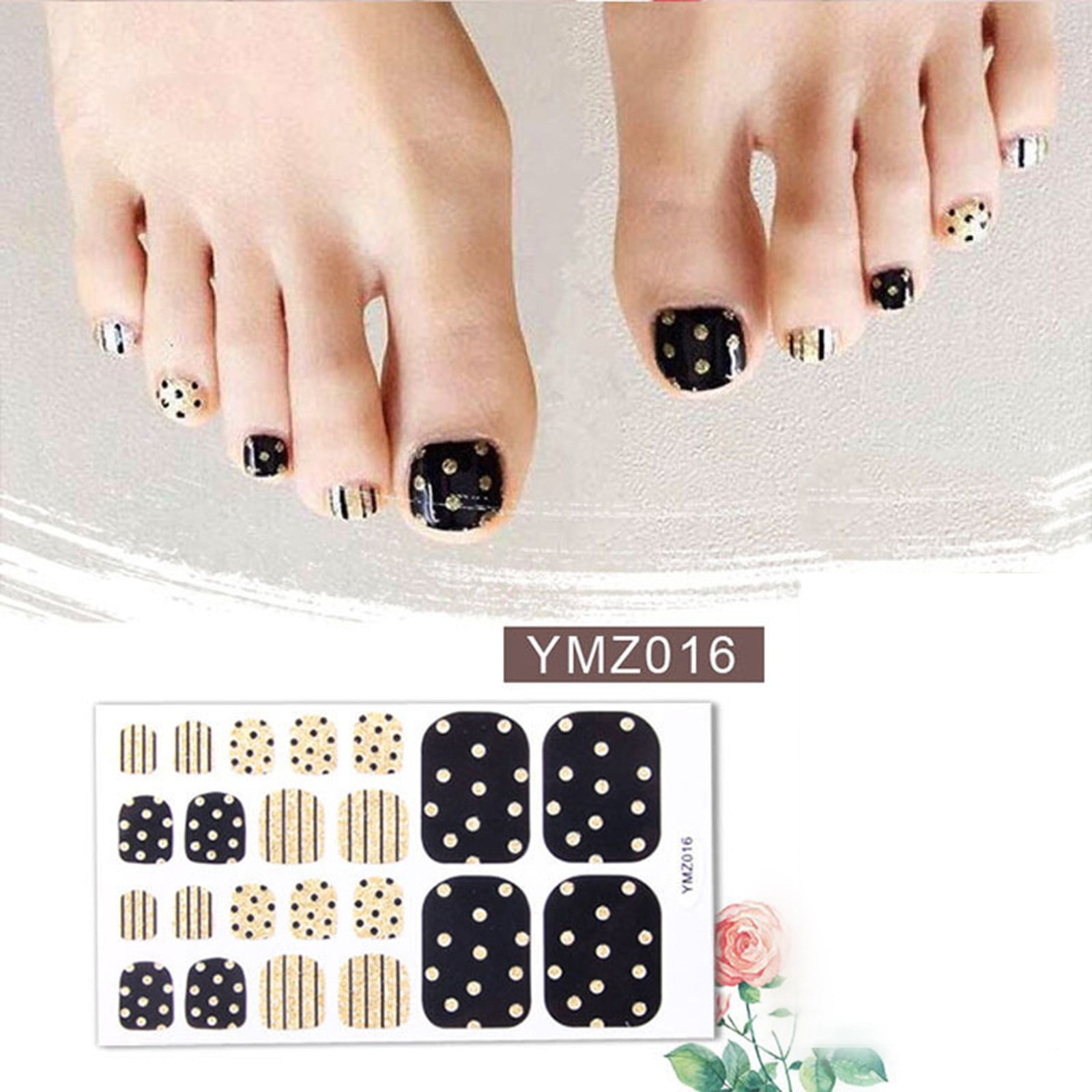 yinguo diy toe nail stickers full wraps nail polish stickers nail ...