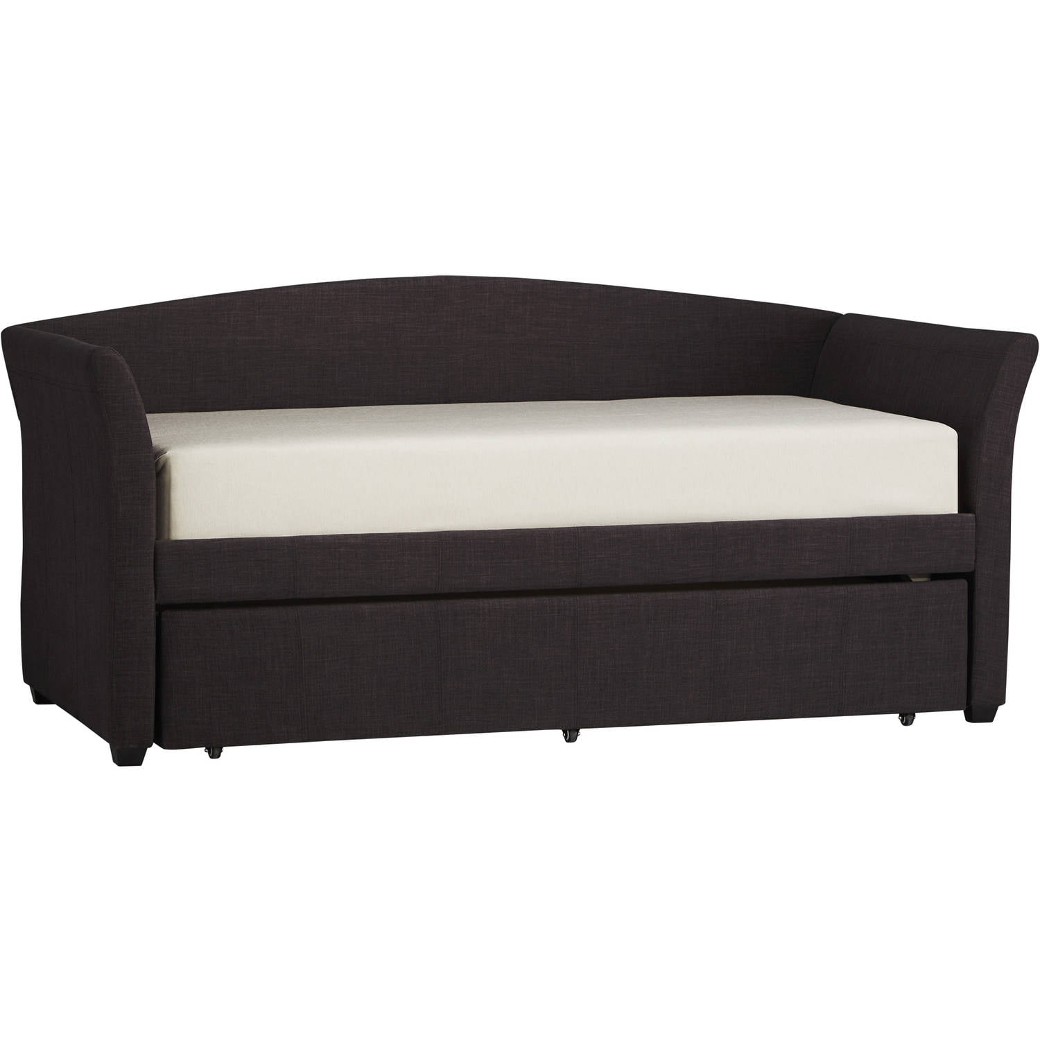 Chelsea Lane Curved Arm Linen Daybed with Trundle, Dark Grey - Walmart.com