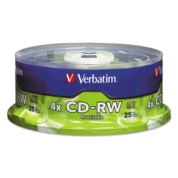 CD-RW Discs 700MB/80min, 4X, Spindle, Matte Silver, 25/Pack - Walmart.com