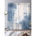 Abstract Art Sheer Curtains 96 inches Long, Blue Gary Watercolor ...