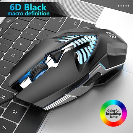 Q1 Wired Gaming Mouse With 6 Button Macro Definition Metal Four-way ...