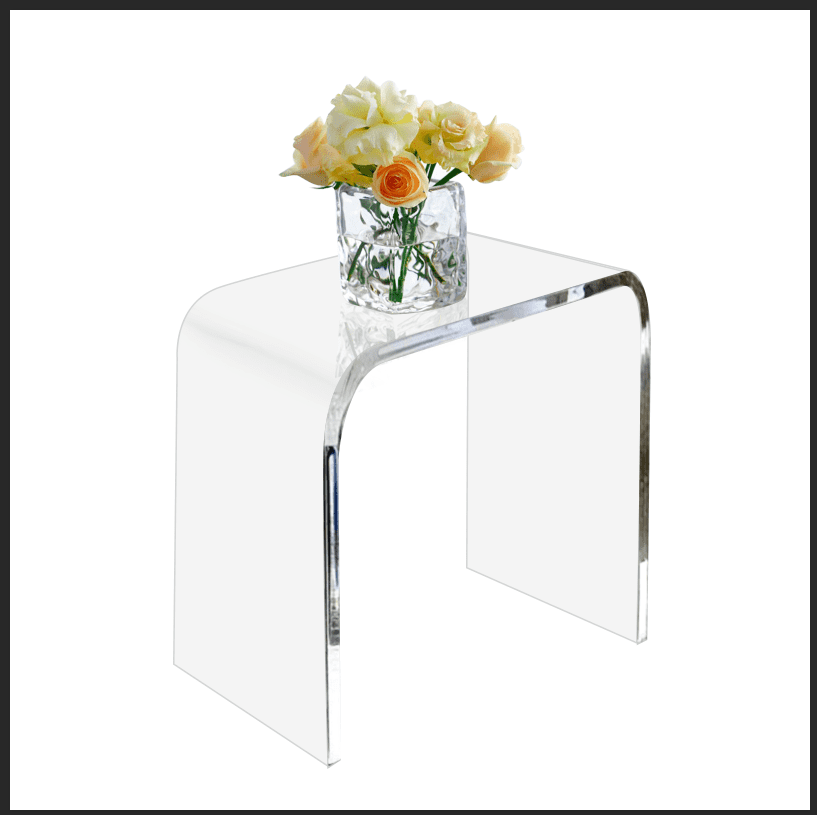 Ageszoe Acrylic End Table, Modern Side Table 3/4" Thick, 16"L x 12"W x ...