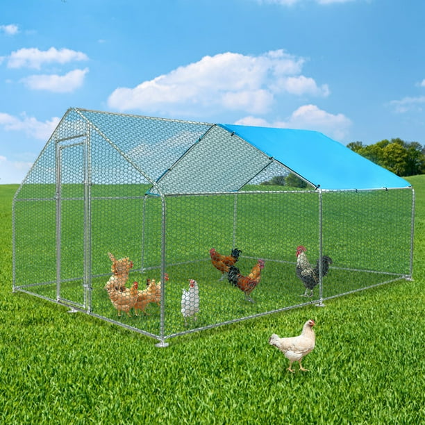 PawGiant Extra Large Metal Chicken Coop,13' L x 10' W x 6.5' H Outdoor ...