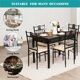 Costway 5 Piece Dining Set Wood Metal Table and 4 Chairs Kitchen ...