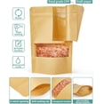 100 Pcs Brown Paper Bags with Window, 3.5" x 5.5" Stand Up Pouches ...
