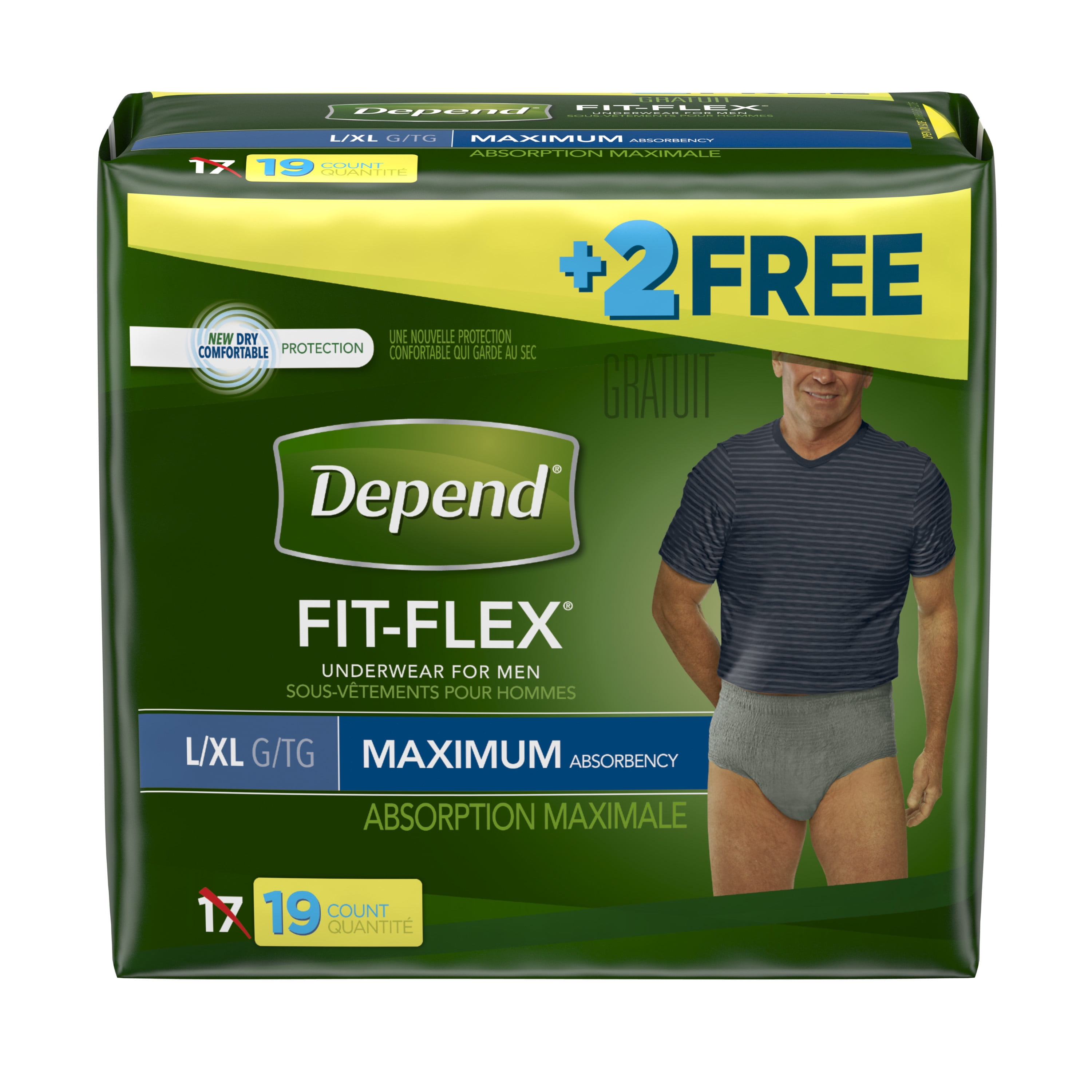 Depend FIT FLEX Incontinence Underwear For Men Maximum Absorbency L