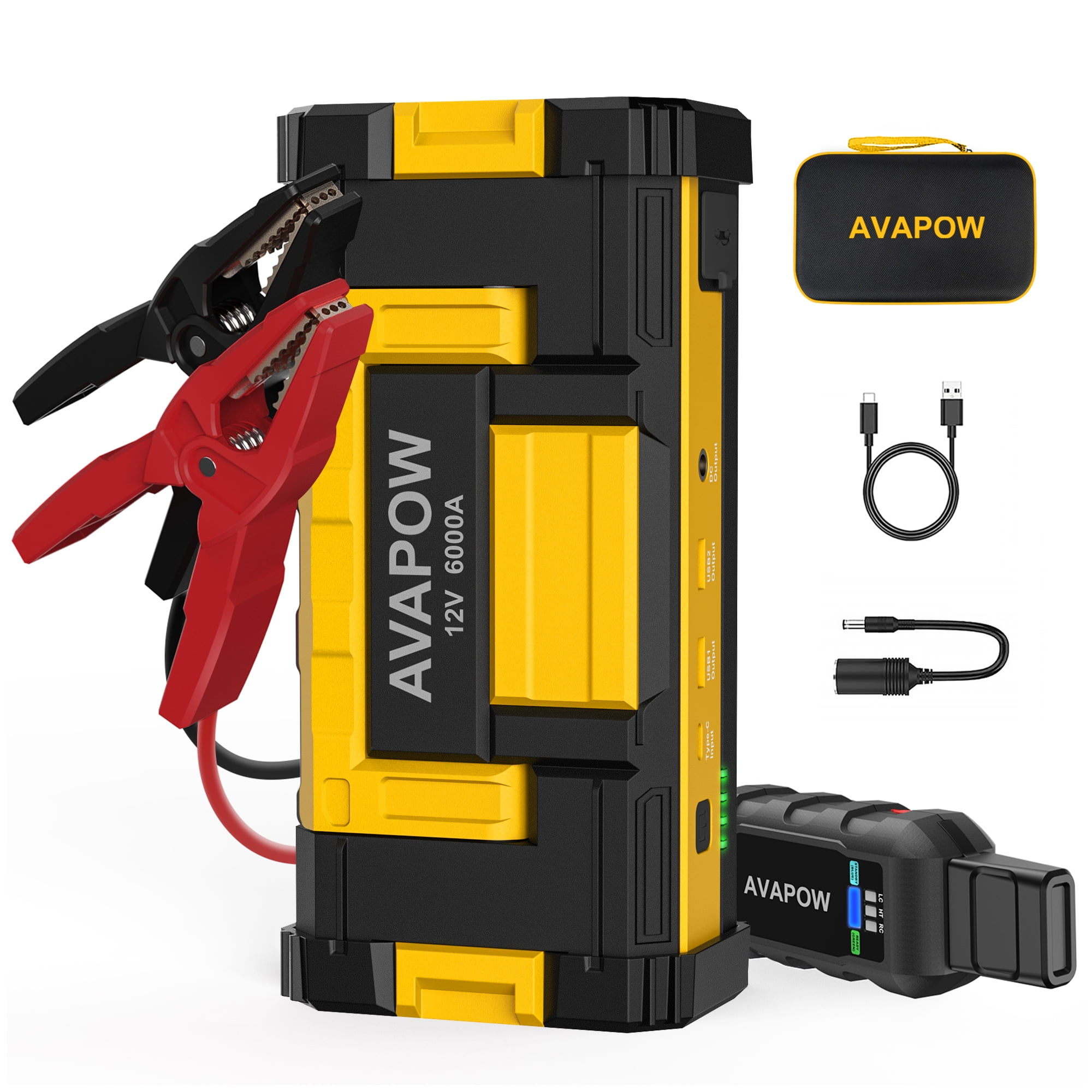 AVAPOW 6000A Car Battery Jump Starter,2023 Upgraded Powerful Car Jump ...