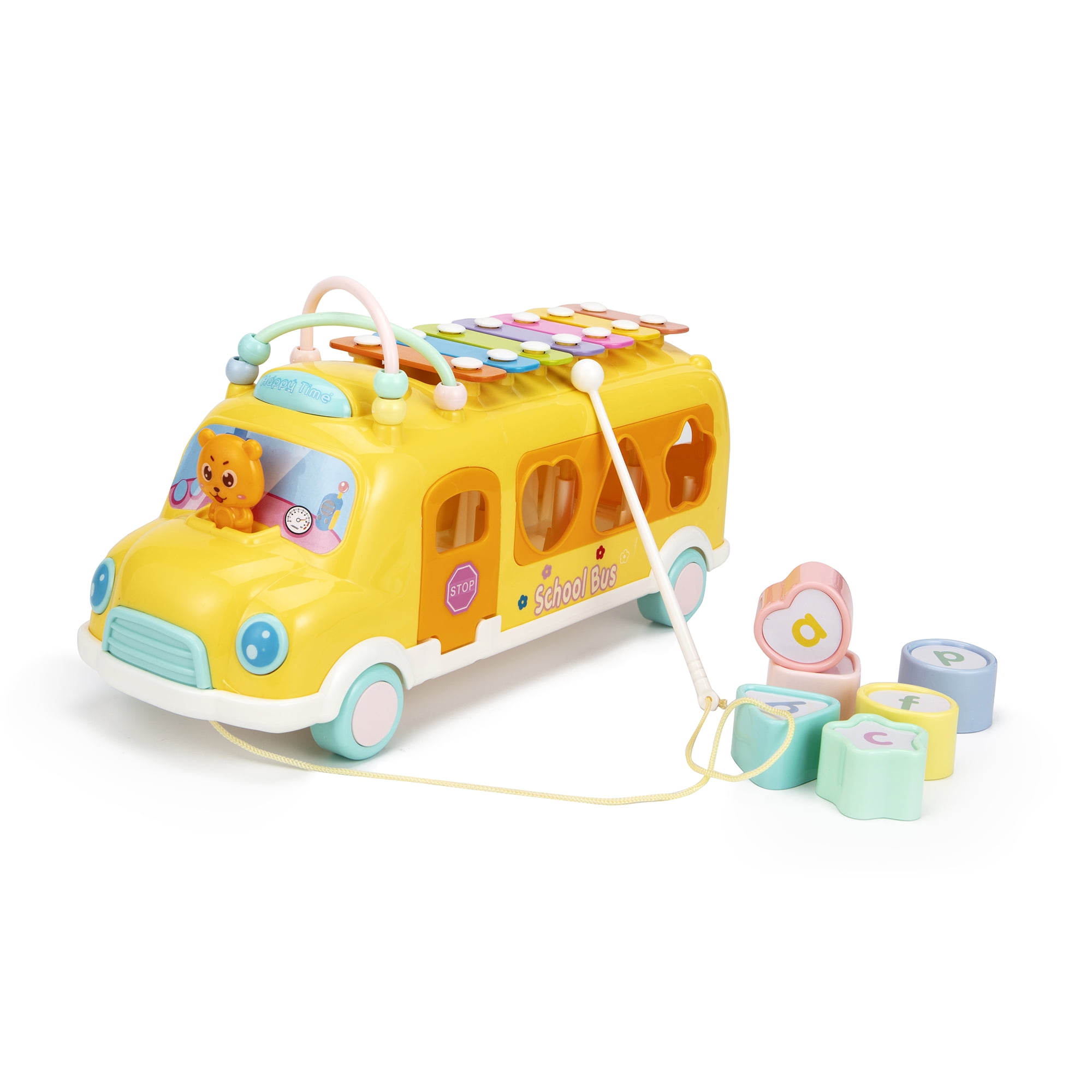 Multi-Functional Musical School Bus Piano Car Puzzle Toys Musical ...