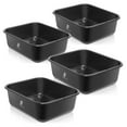 4-Pk Commercial Bus Box/Utility Tub - Plastic Storage Bin Dish Basin, 11L Blk - Walmart.com