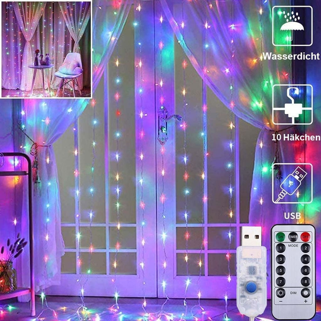 Click here for Dutchman Dreamy Curtain Lights  Multicolor 300 Led... prices