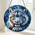 Leopard Jungle Stained Glass Style Suncatcher, Fantasy Wild Forest ...