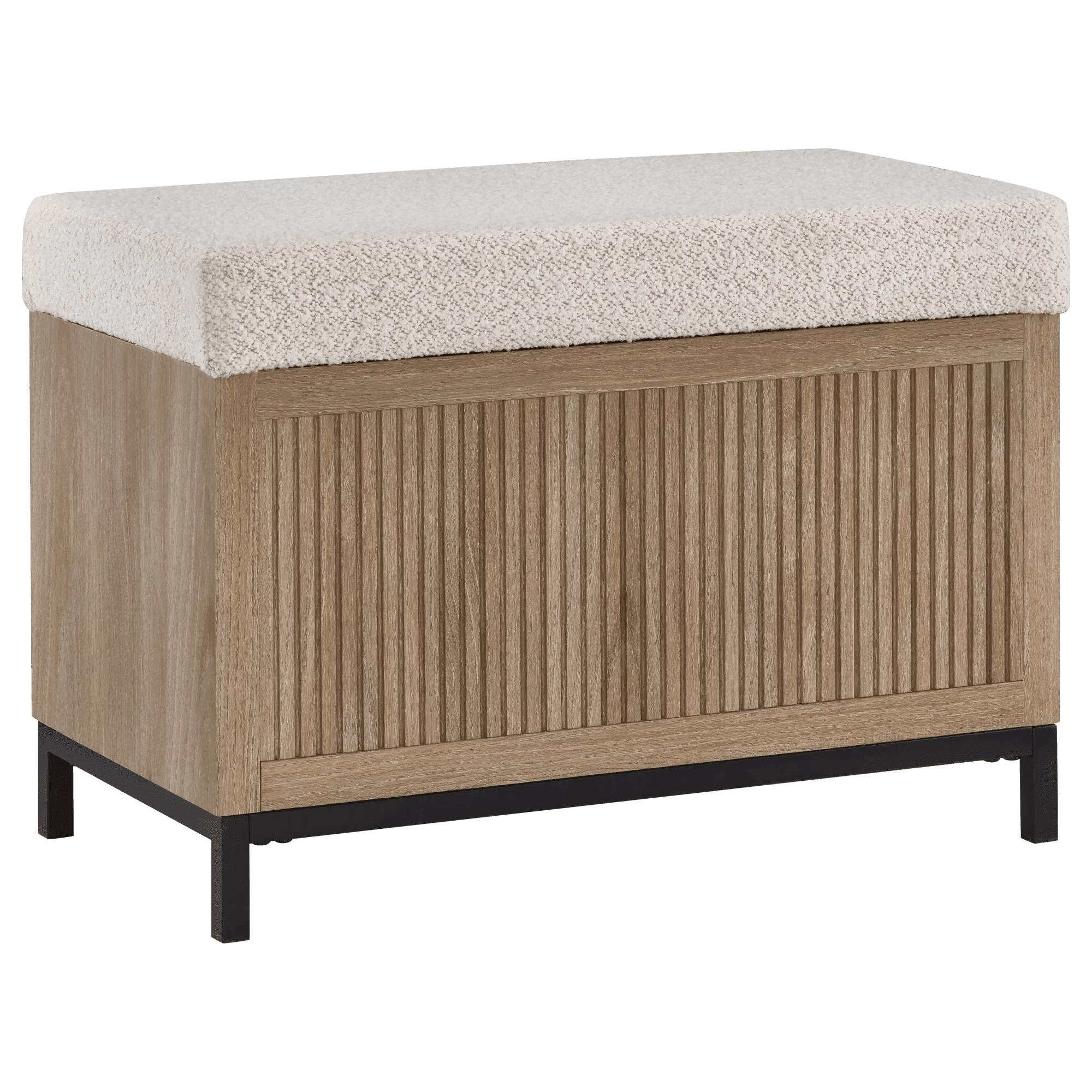 Click here for Bouclair Off White Fabric And Wood Ottoman With St... prices