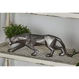 18" x 6" Silver Polystone Leopard Sculpture, by CosmoLiving by ...