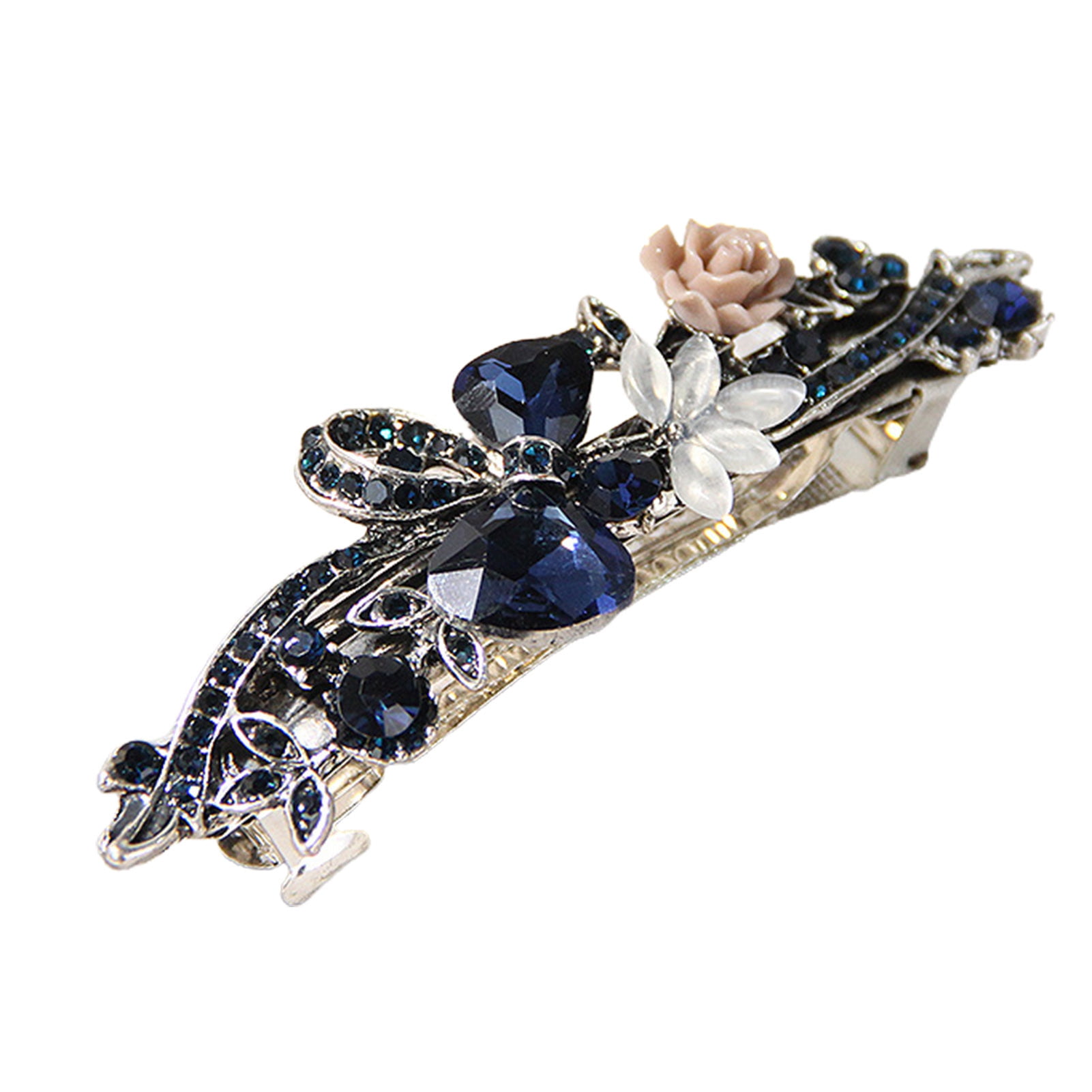 Yesbay Barrette for Women, Vintage Hair Barrette Shining Rhinestone ...