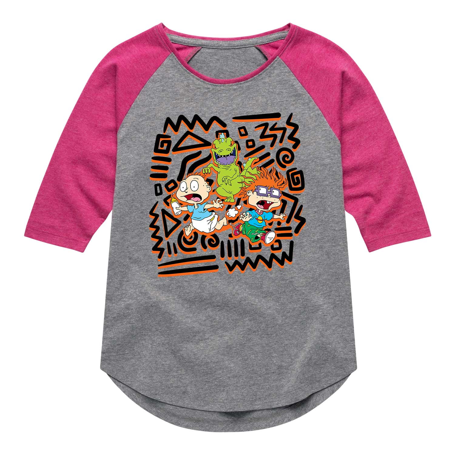 Rugrats Swirl Toddler And Youth Girls Raglan Graphic T Shirt rugrats-swirl-toddler-and-youth-girls-raglan-graphic-t-shirt
