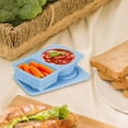 Double Compartment Snack Box with Lid - 2-Section Bento Box for Camping ...