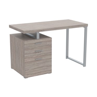 Monarch Computer Desk 48"L / Dark Taupe / Silver Metal - Walmart.com