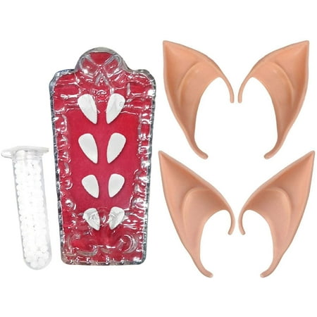 Vampire Teeth Fangs and Elf Ears, Latex Elf Ear Dress Up Costume, Party ...