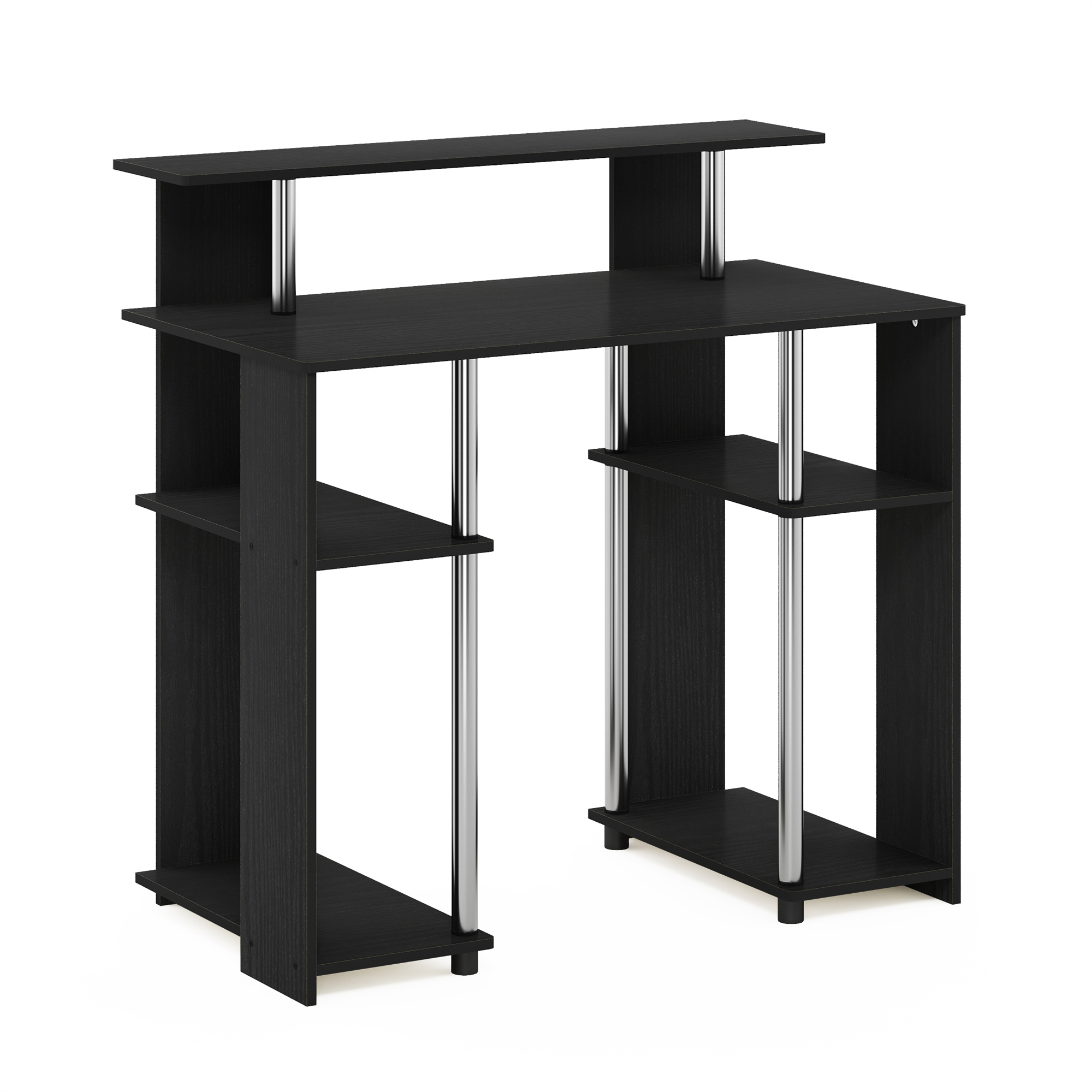 Furinno JAYA Simple Design Computer Writing Desk, Americano, Stainless ...