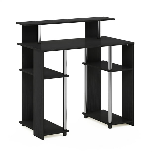 Furinno JAYA Simple Design Computer Writing Desk, Americano, Stainless ...